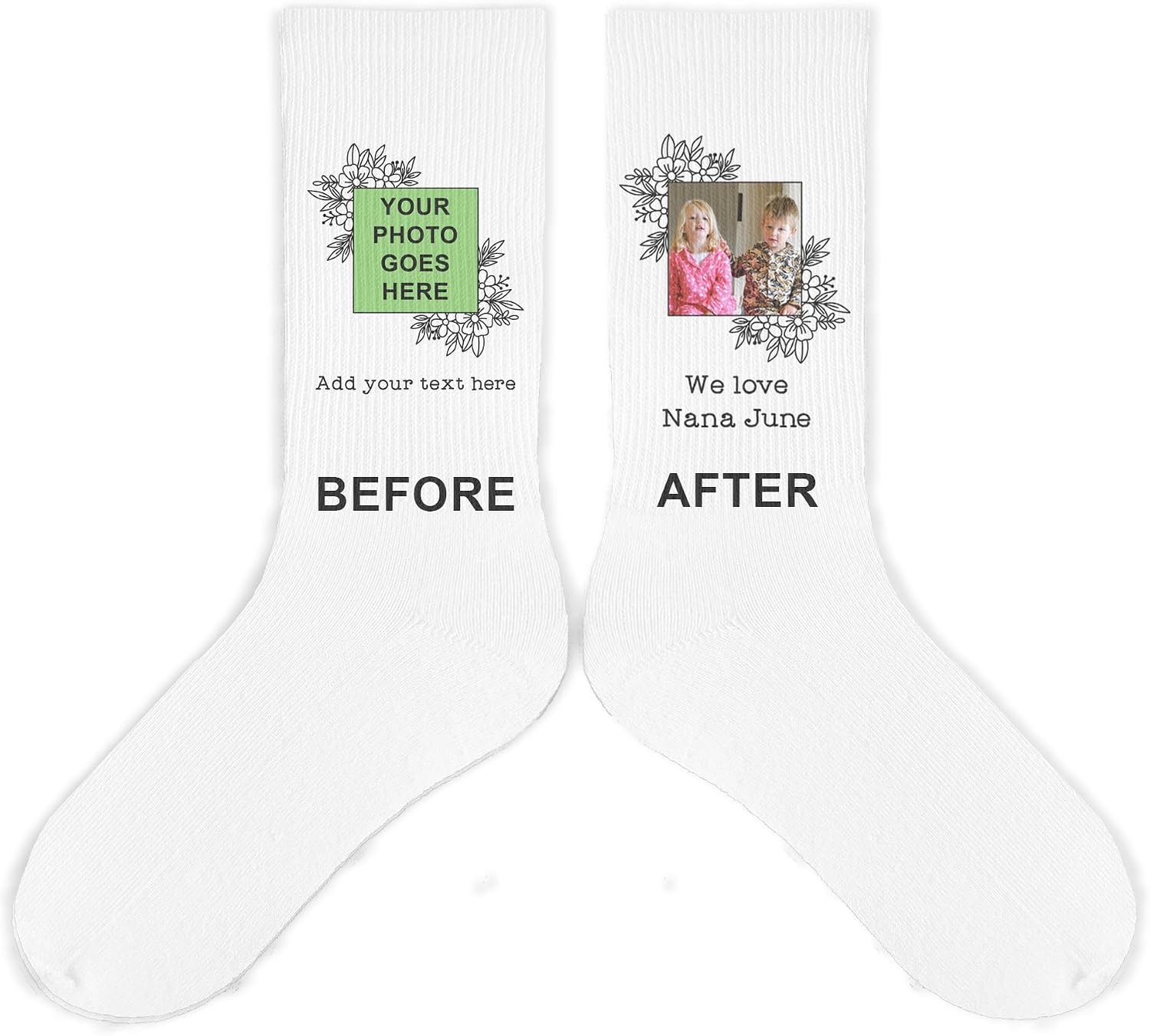 Amazon.com: Custom Face Socks - Photo on Personalized No Show Socks ...