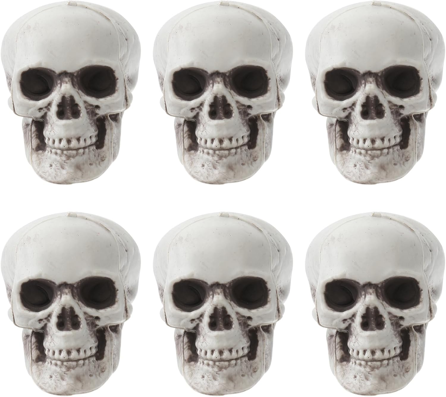 Amazon.com: Healifty Halloween Skull Props 6 Pcs Small Plastic Skull ...