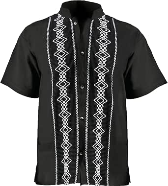 Amazon.com: Mexican Guayabera Short Sleeve Shirt for Men Traditional ...