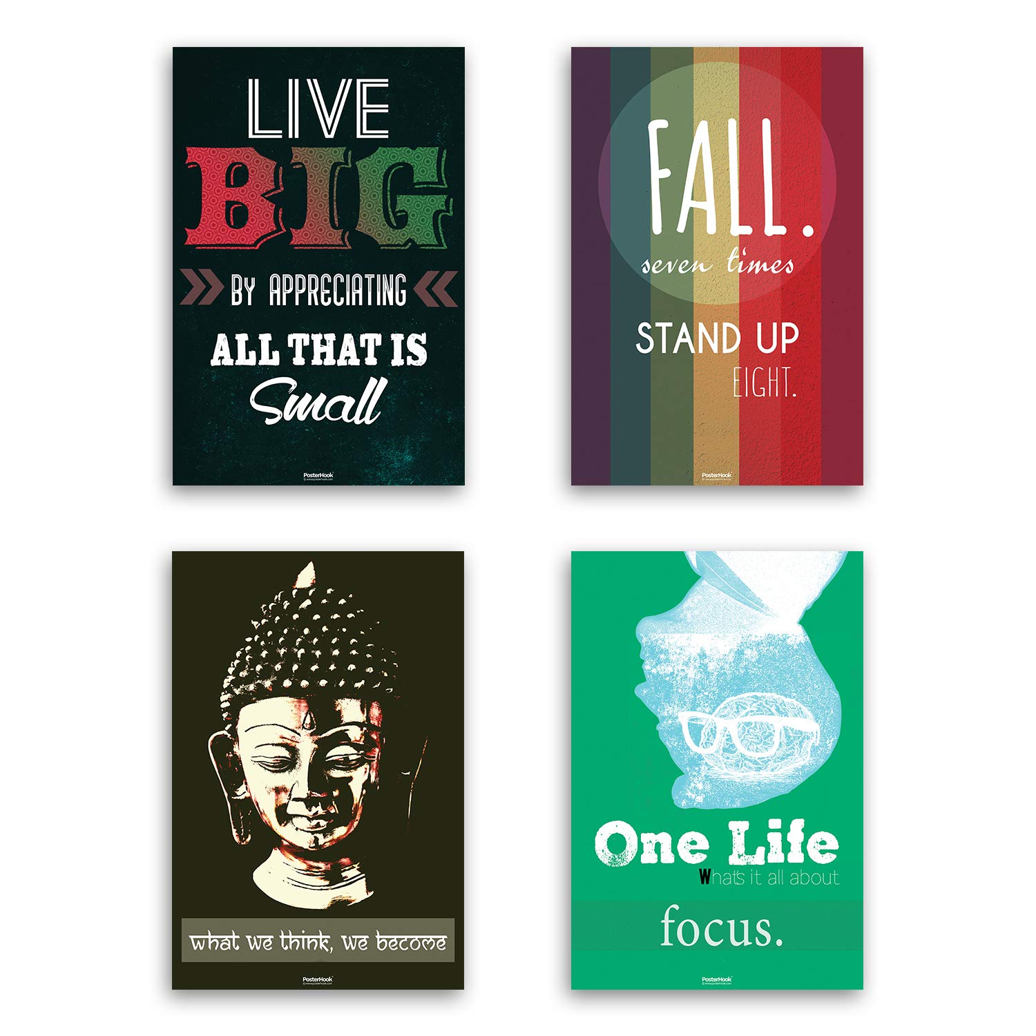 PosterHook Motivational/Inspirational Posters- Set of 4 | Size- 12 x 18 ...