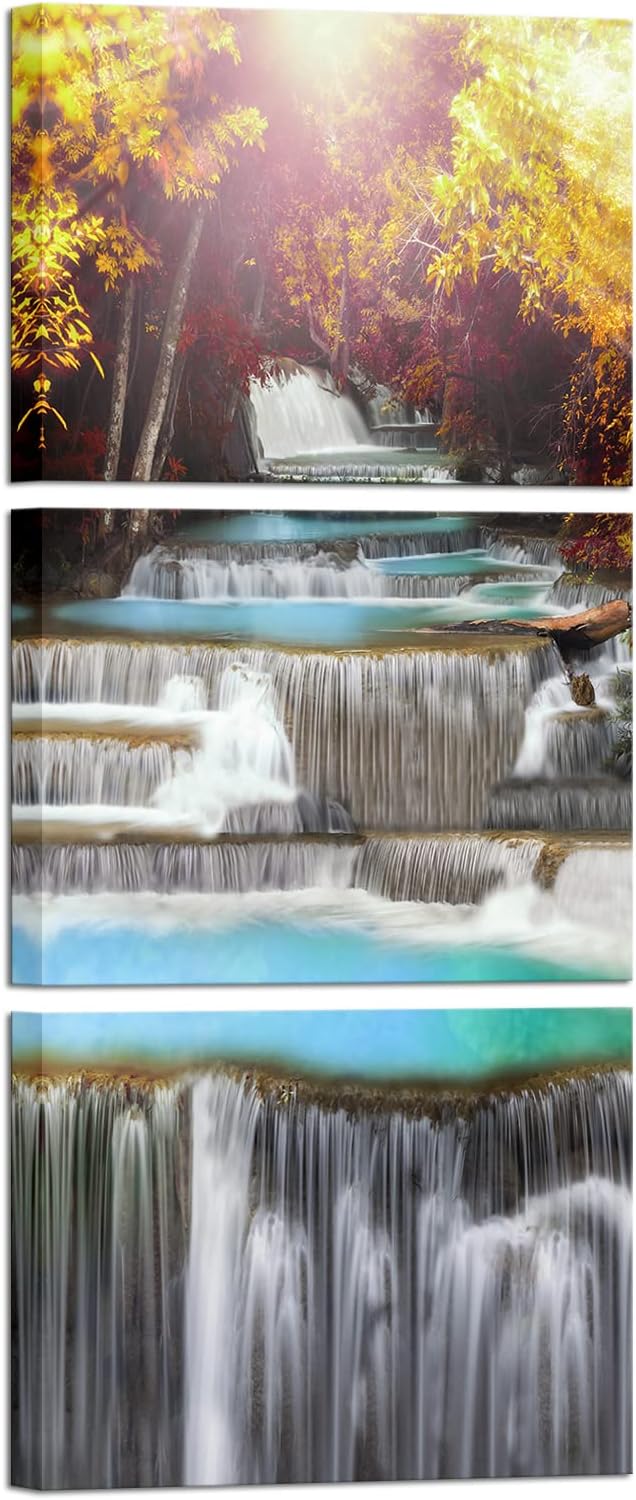 Amazon.com: Artsbay Waterfall Canvas Wall Art Peaceful Waterfall Canvas ...