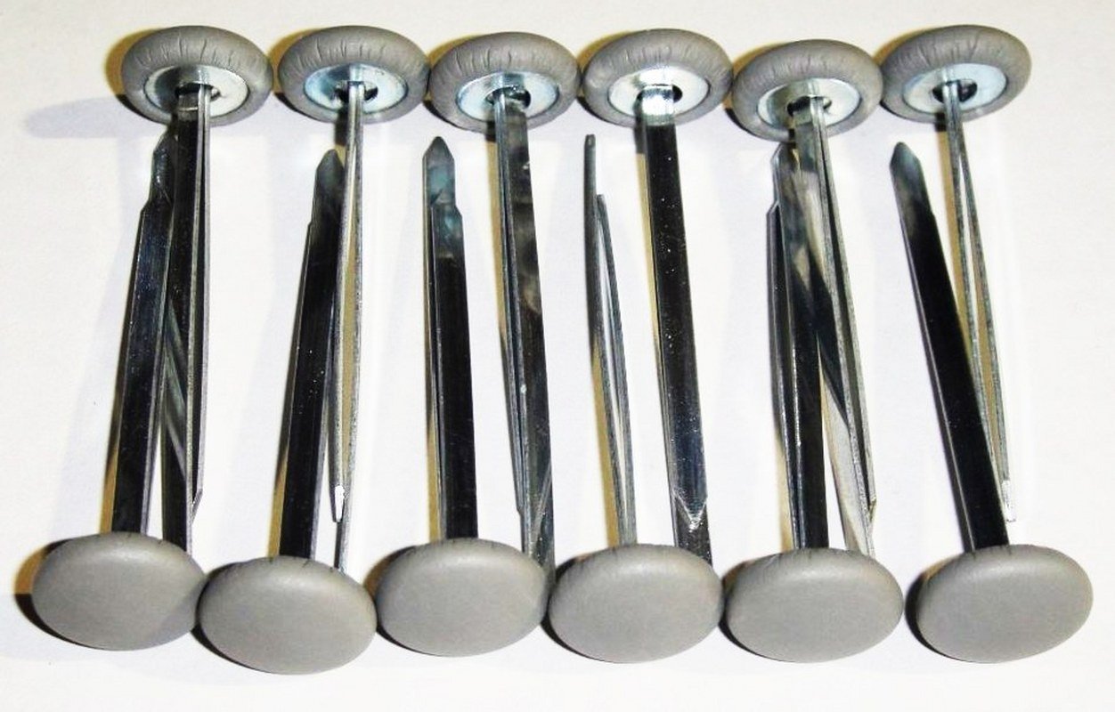 Snapklik.com : Set Of 12 Prong Back Upholstery Buttons Platinum Gray Vinyl