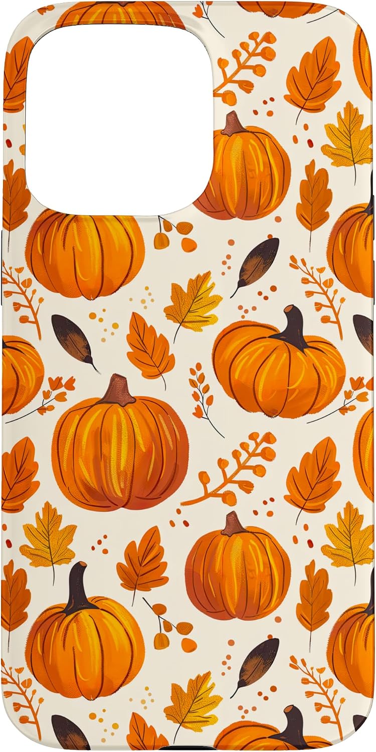 Amazon.com: iPhone 15 Pro Max Autumn Maple Fall Leaves & Pumpkins ...