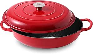 Amazon.com: Cast Iron Casserole Braiser, with Black Interior: Home ...