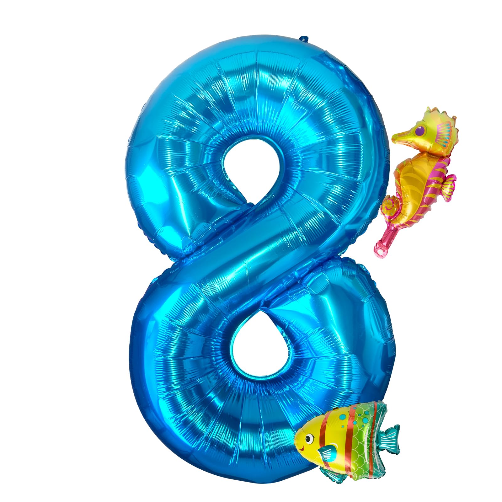 Snapklik.com : 40 Inch Under The Sea Blue Number 8 Balloon, Mini Ocean ...