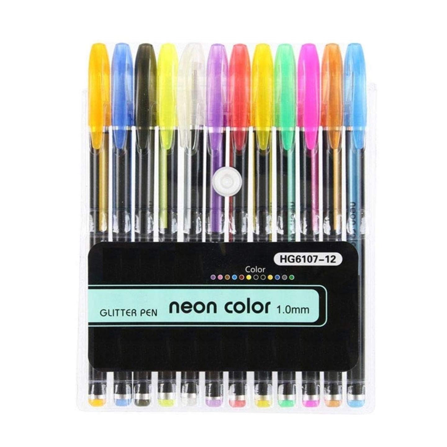 Qatalitic Set of 12 Neon Gel Pens consisting Fluorescent, Metallic ...