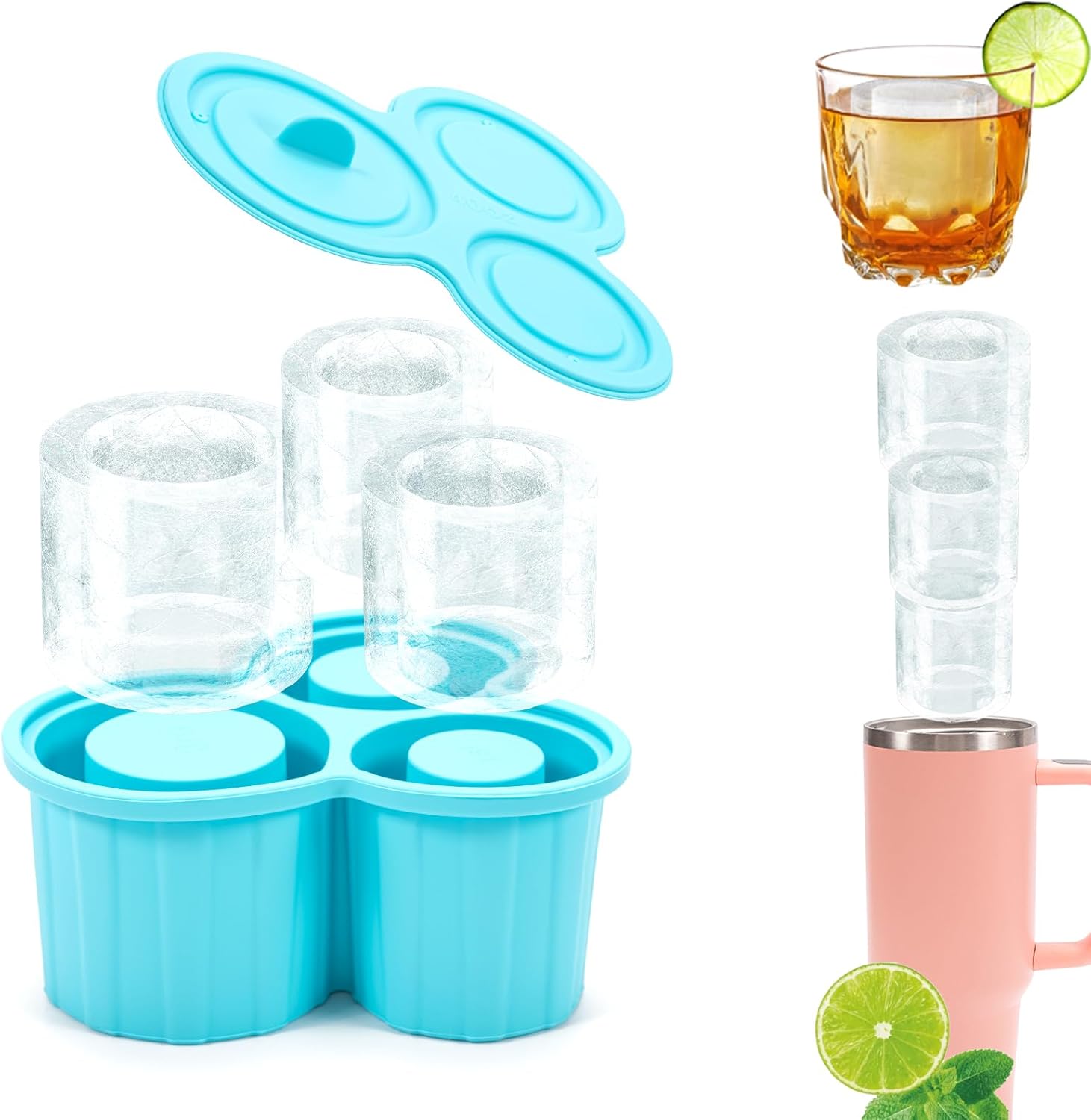 Stanley Cup Accessories, Stanley Ice Cube Tray,3 pcs Cylinder Stanley ...