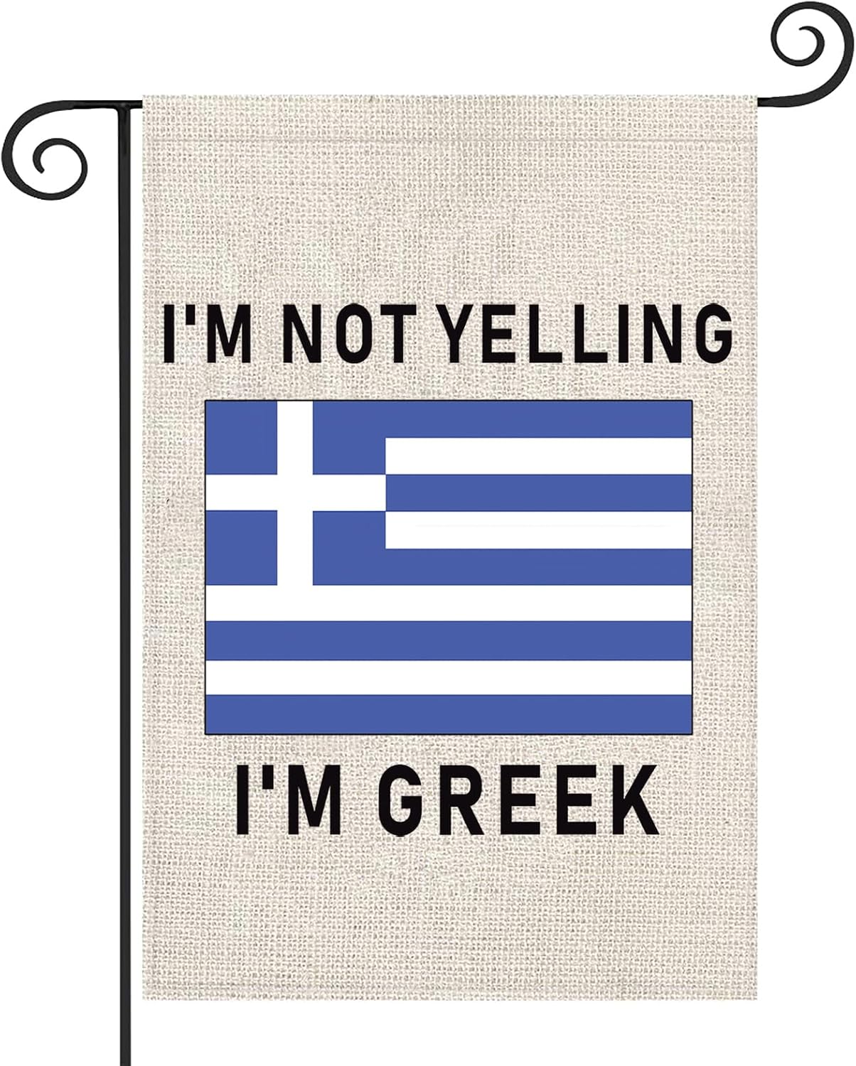 Amazon.com : Greek Family Garden Flag I'm Not Yelling I'm Greek Outdoor ...