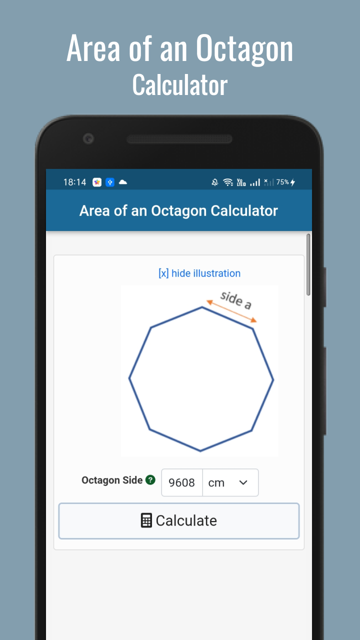 Area of an Octagon Calculator - App on Amazon Appstore