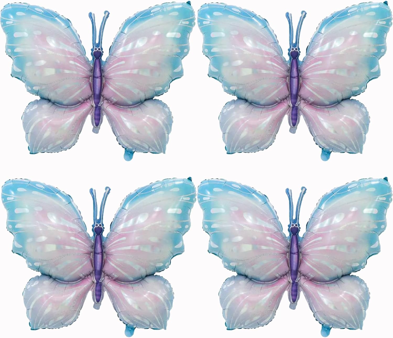 Amazon.com: SAMOKA Blue Butterfly Balloons,4 PCS 40 Inch Butterfly ...
