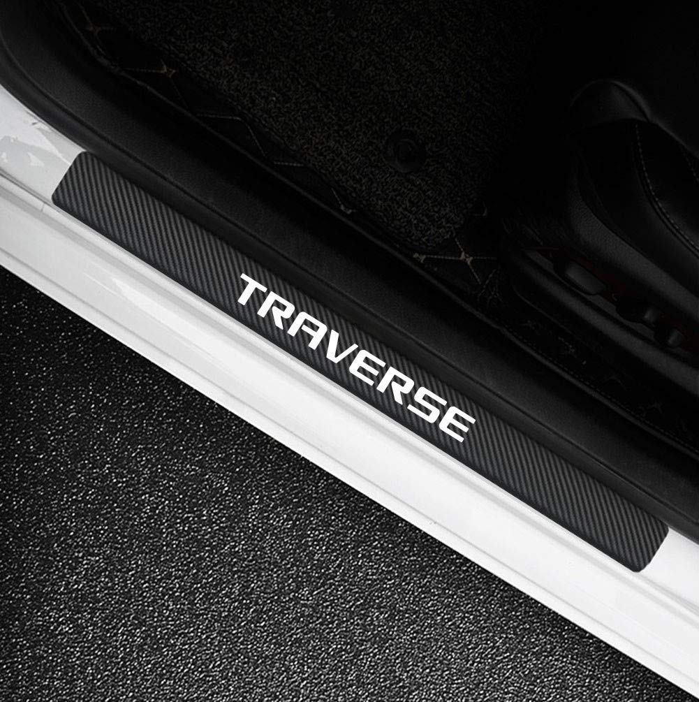 4PCS Threshold Protection Sticker Reflective Carbon Fiber Sticker ...