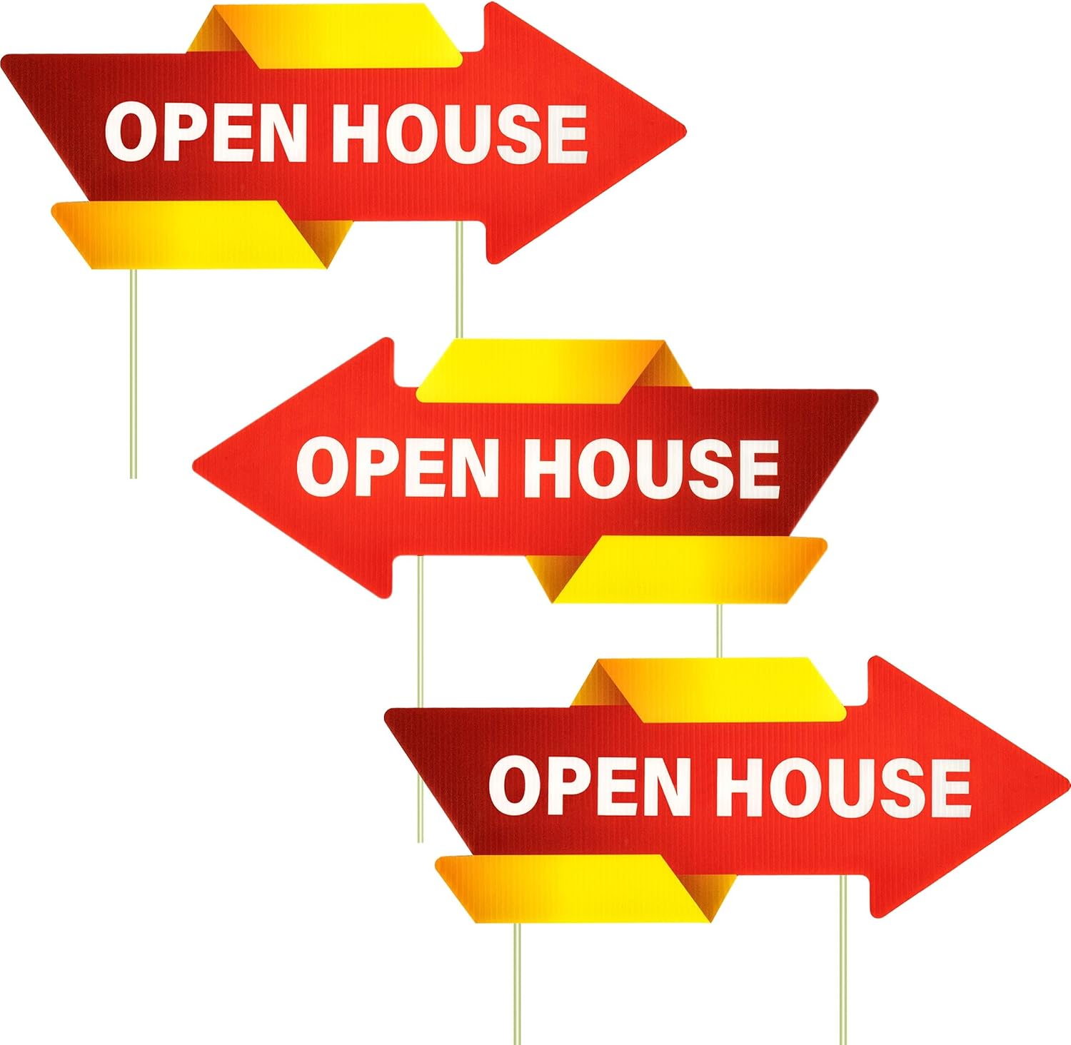 Amazon.com : Lesnala 3pcs Double Sided Open House Signs for Real Estate ...