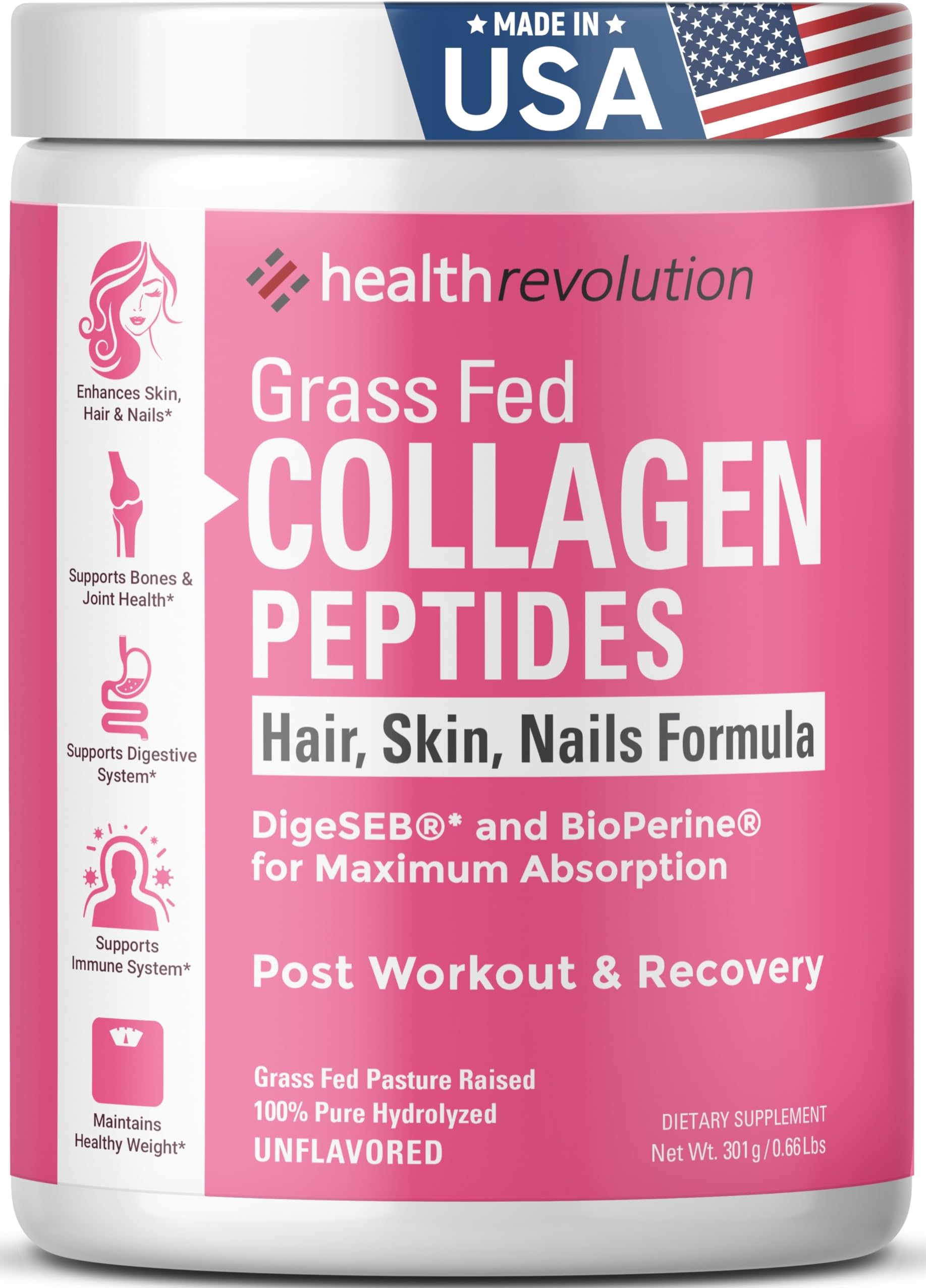 Amazon.com: Hydrolyzed Collagen Peptides Powder - Skin, Hair, Nails ...