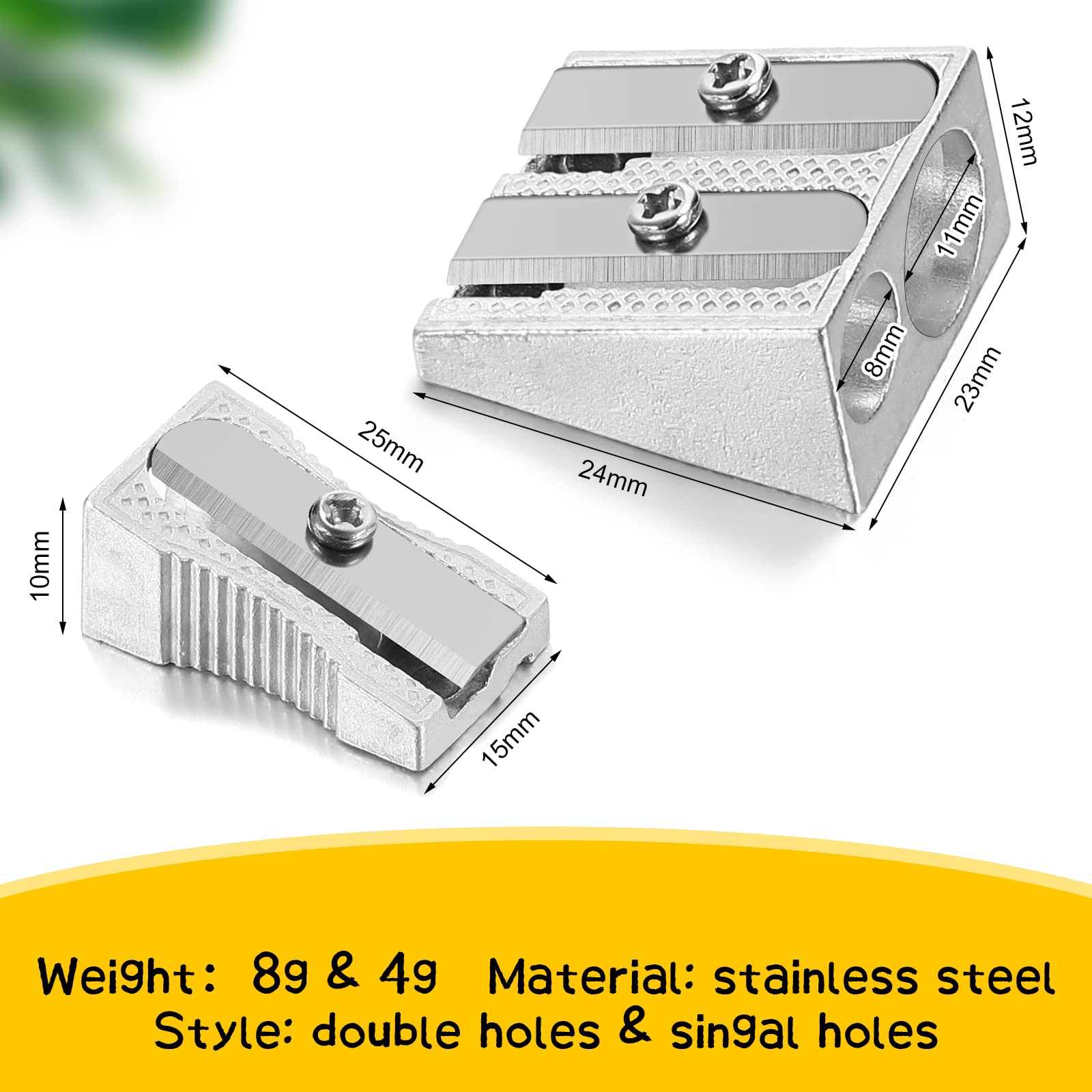 Snapklik.com : 6 Pcs Metal Manual Pencil Sharpeners 3 Single Hole 3 ...