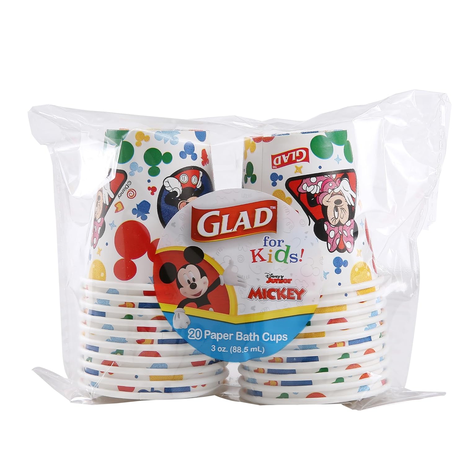 Amazon.com: Glad for Kids Disney Mickey & Friends Disposable Mini Paper ...