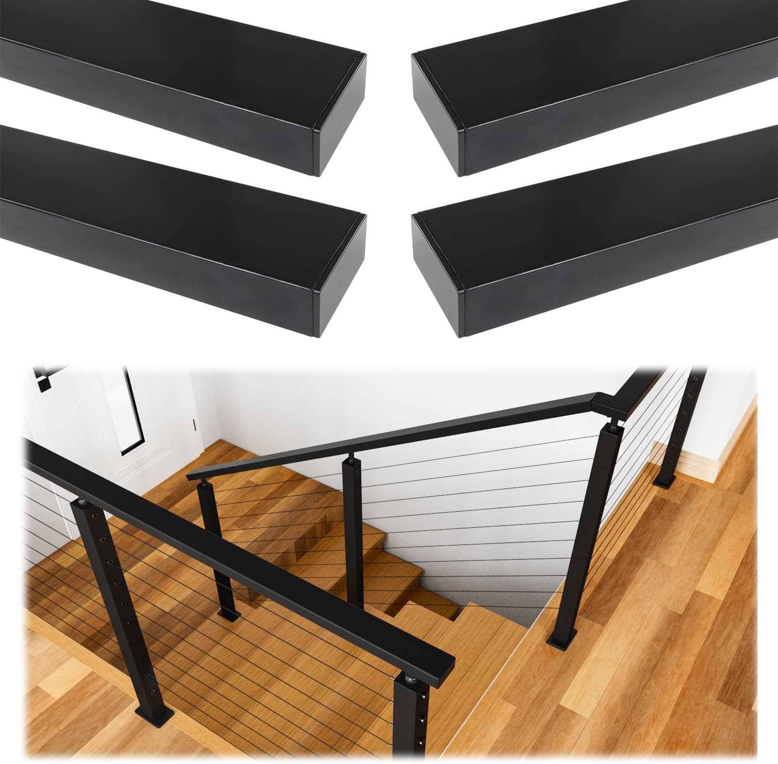 Flat Handrail Accessories Connector Hand Rail, 2Pack 180° Adjustable ...