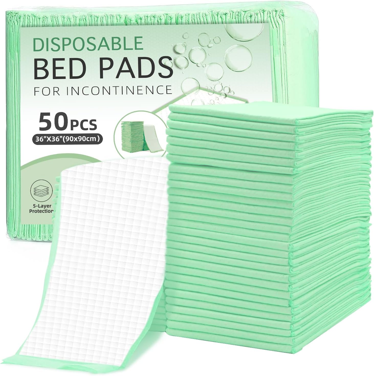 Amazon.com: Bed Pads Disposable 36x36 Inch Pack of 50-Pads for ...