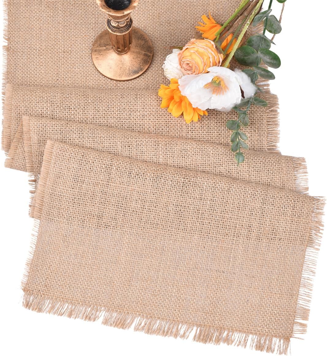 Amazon.com: Joanlody Burlap Table Runner Farmhouse Rustic Jute Table ...
