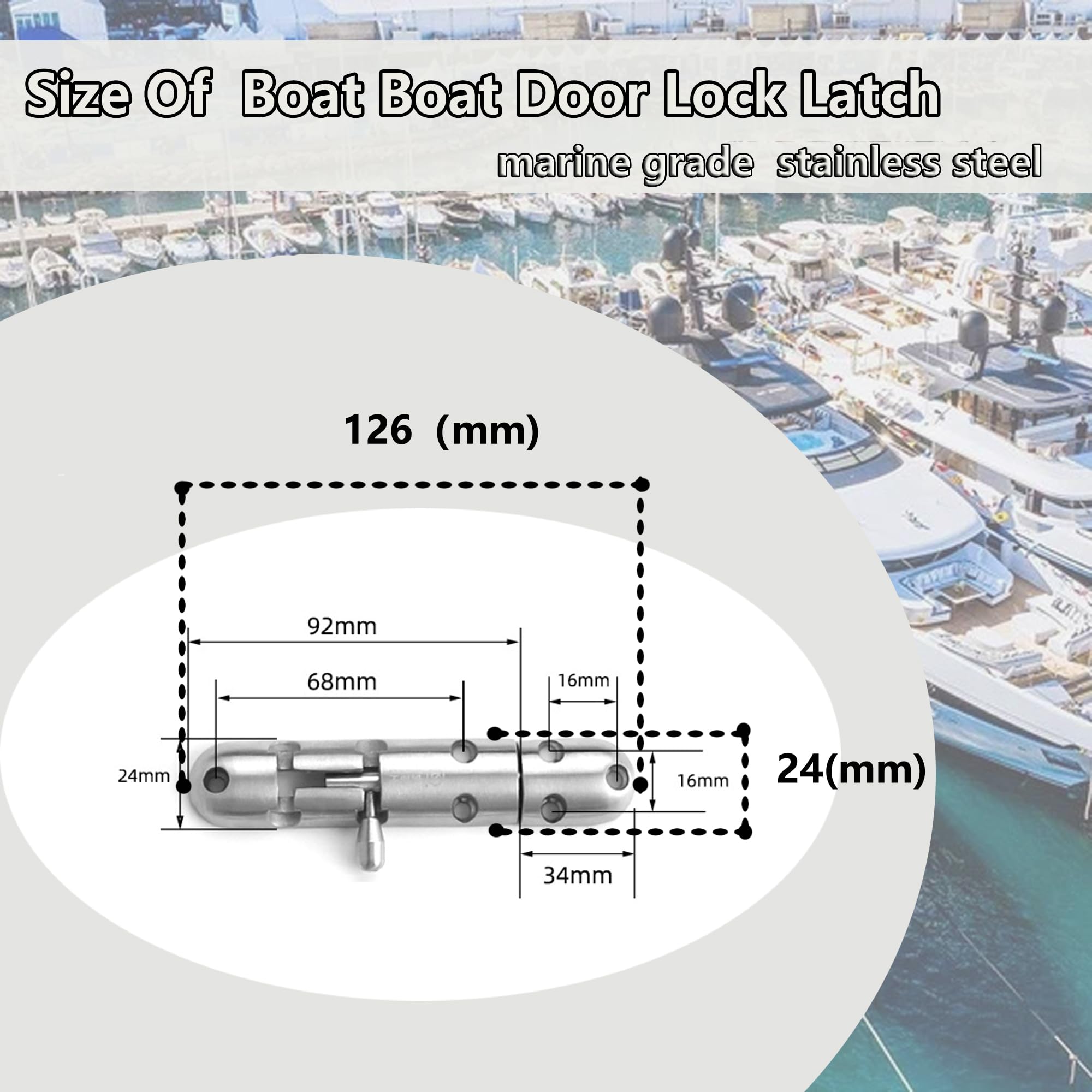 Snapklik.com : Stainless Steel Boat Door Lock Latch,Heavy Duty 5 Inch ...