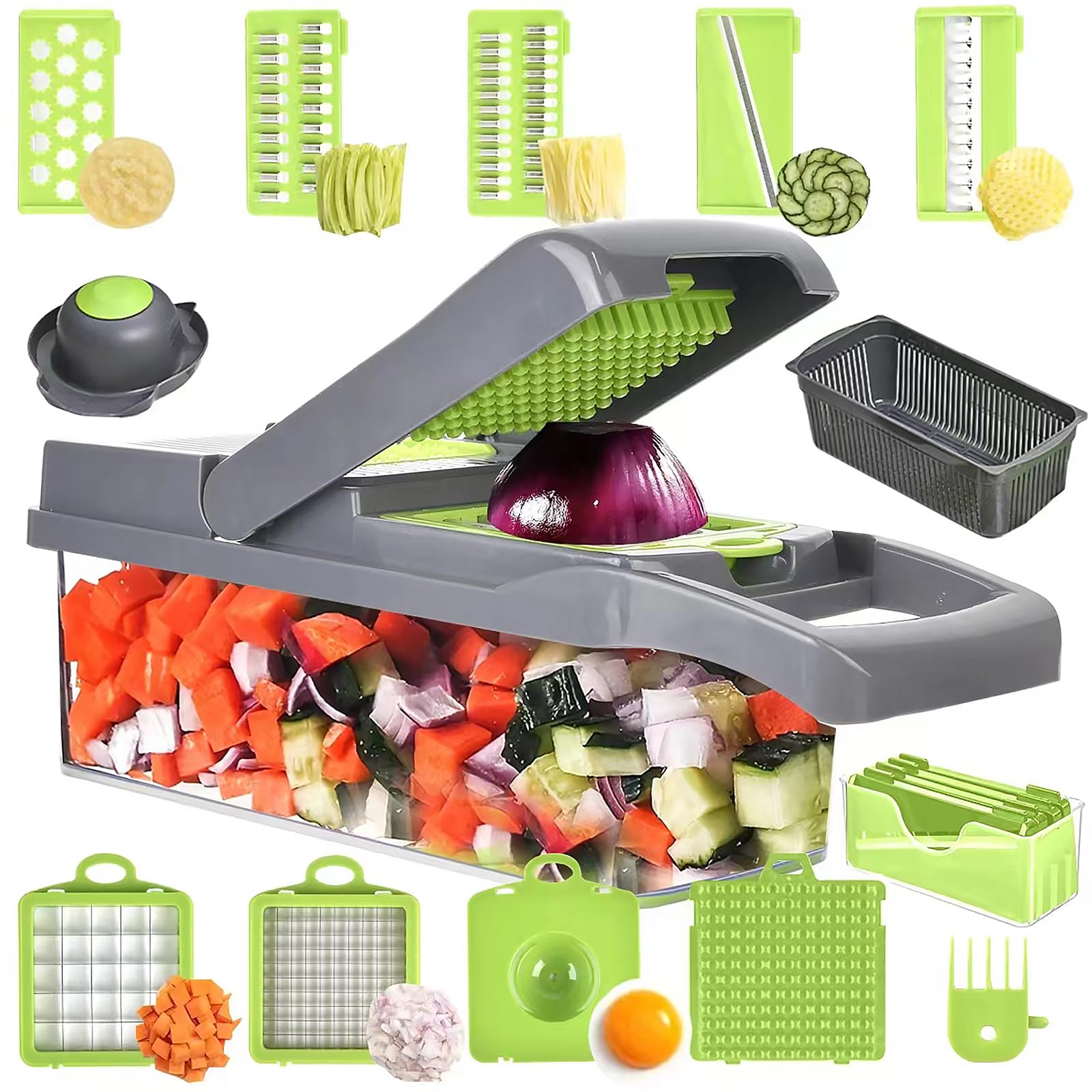 Vegetable Chopper, Multi-functional Onion Chopper, Veggie Chopper with ...