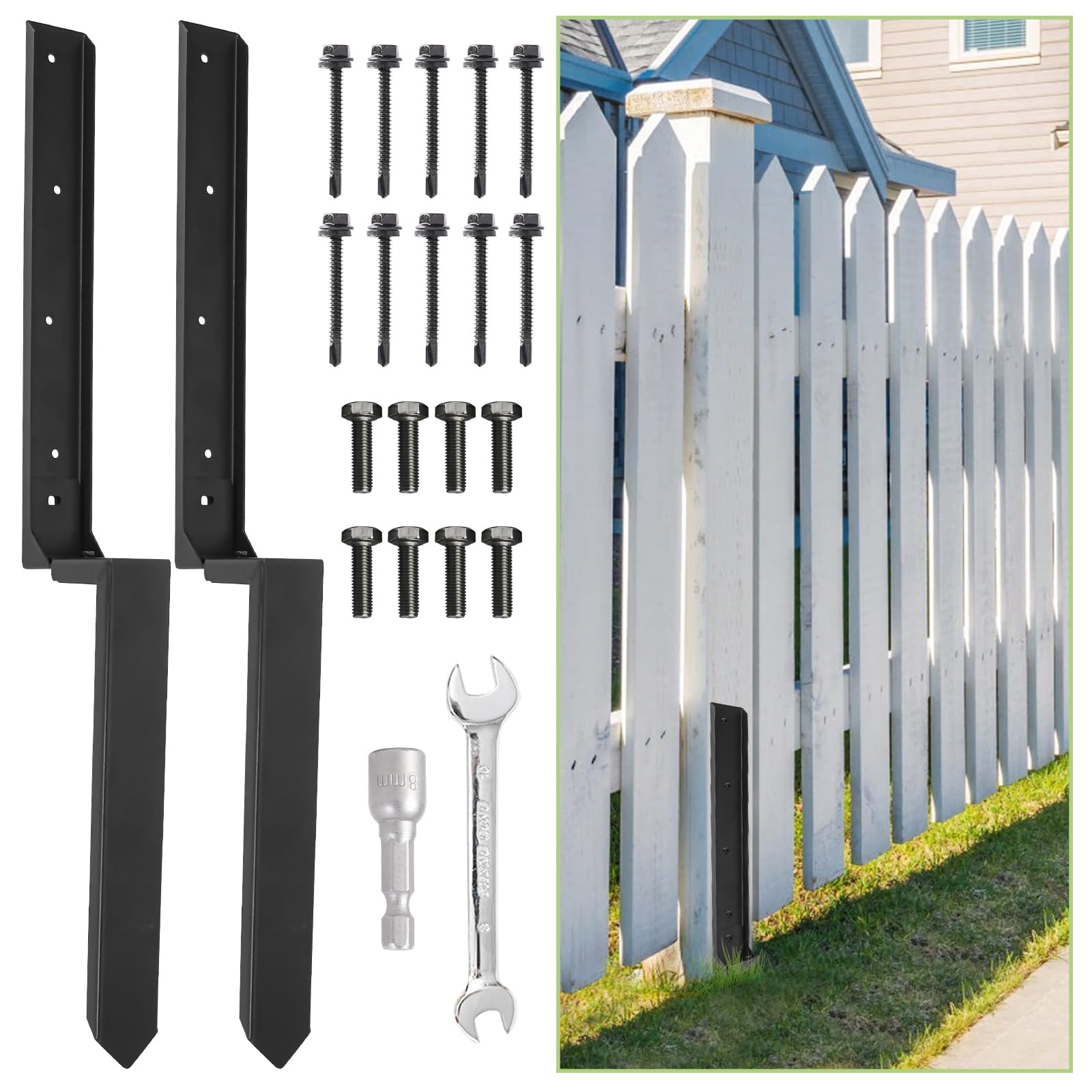 Metal Fence Post Anchors Heavy Duty Galvanised Bolt Down Post Support