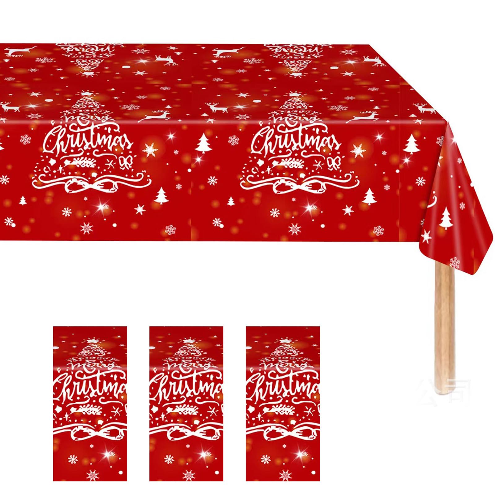 Amazon.com: BEFANTST 3 Pcs Plastic Christmas Tablecloth, 54 * 108 Inch ...