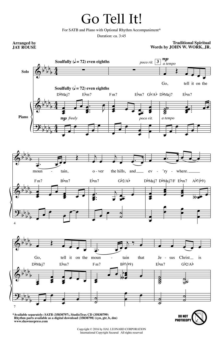 Amazon.com: John W. Work: Go Tell It!: 9781495057212: unknown author: Books