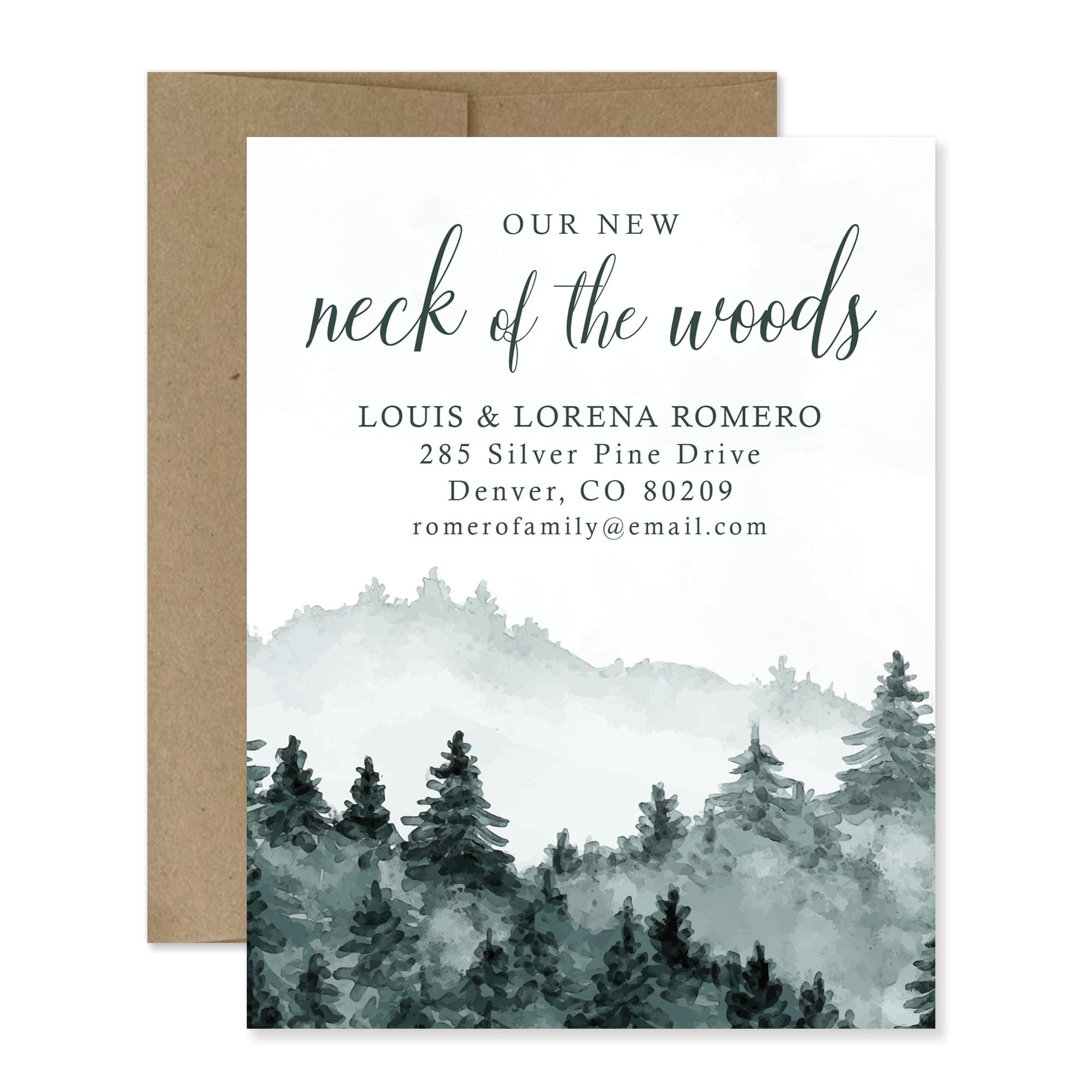 Amazon.com : Hello Love Goods Forest Moving Announcement Cards, New ...