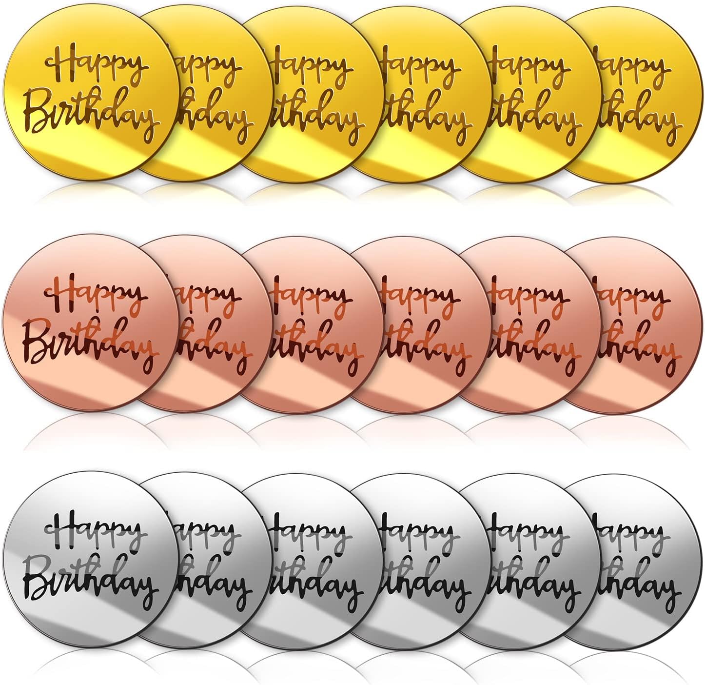 Amazon.com: Acrylic Cake Disc, BENBO 18PCS Happy Birthday Cupcake ...