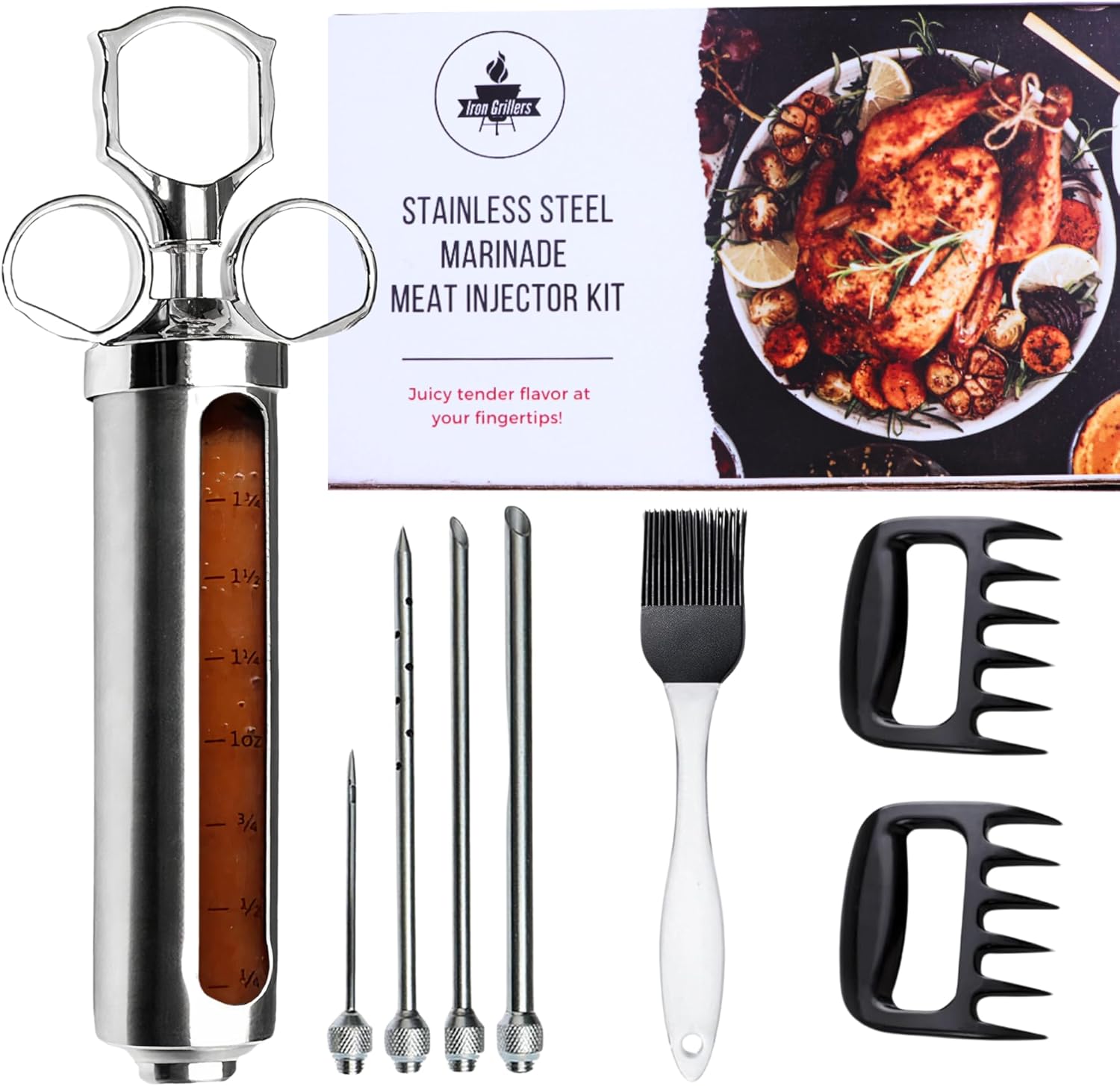 Amazon.com: Professional Meat Injector Marinade Syringe Kit for Smoking ...
