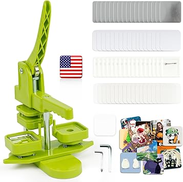 Amazon.com: Happizza Square Button Maker Machine, Installation-Free Pin ...