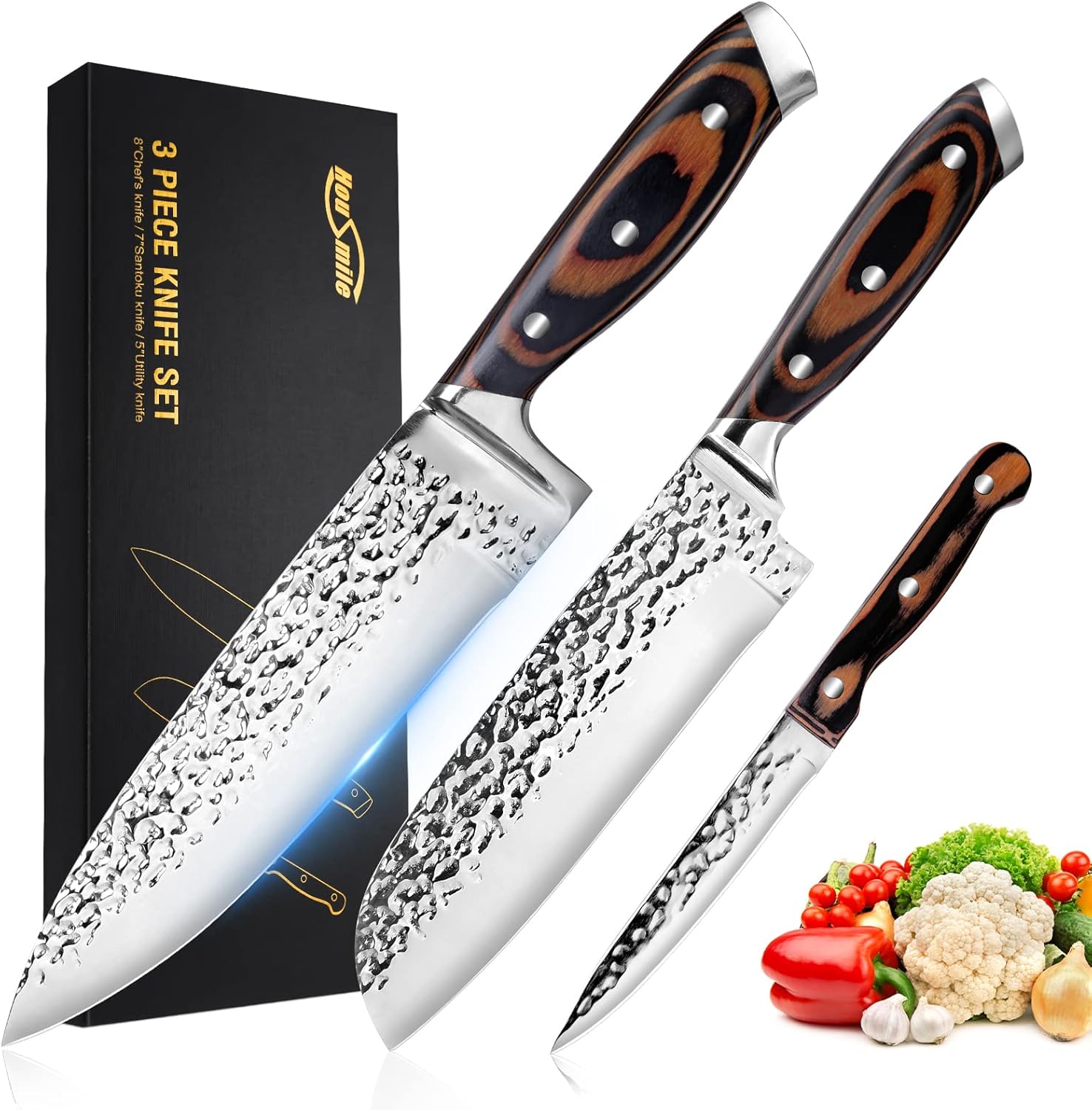Amazon.com: Housmile Professional Chef Knife Set, Stainless Steel ...