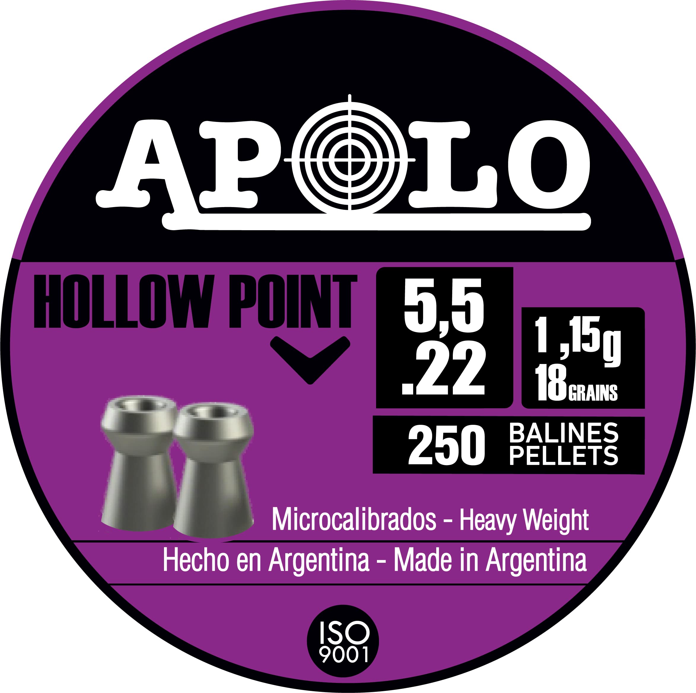Amazon.com : Apolo Hollow Point Airgun Pellets, 5.5mm.22 Caliber ...