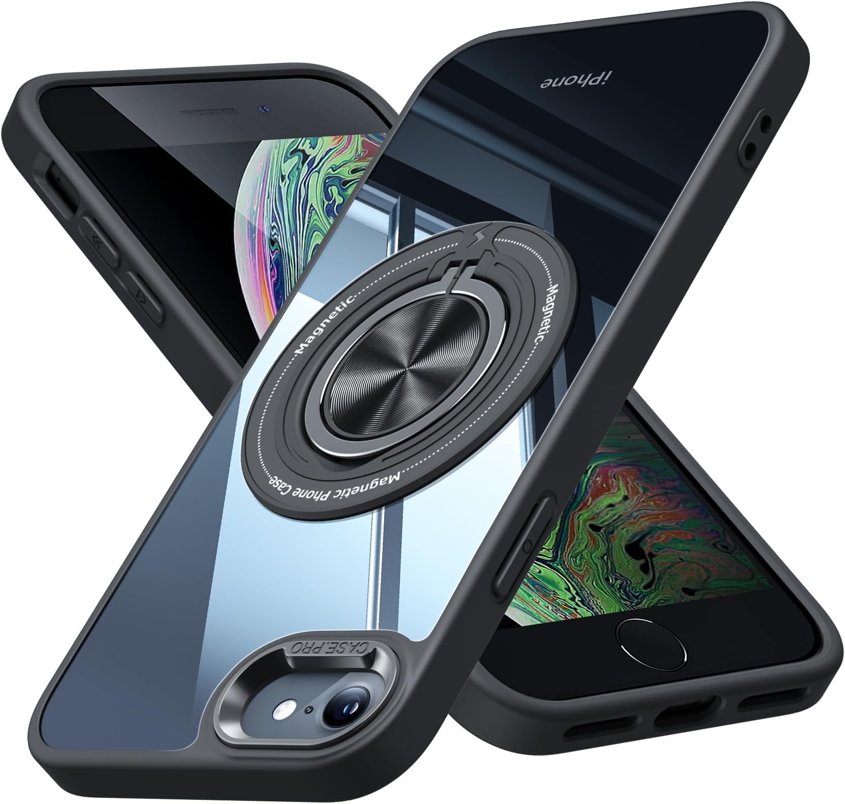 Amazon.co.jp: iPhone SE3 用ケース 第3世代/iPhone SE2 用ケース/iPhone 8用ケース/iPhone 7用ケース リング付き 耐衝撃 tpu フル ...