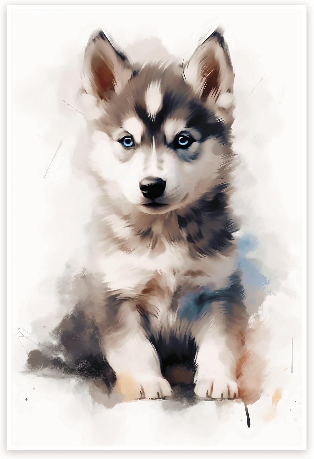 Amazon.com: Siberian Husky Watercolor Poster - Siberian Husky Pet ...