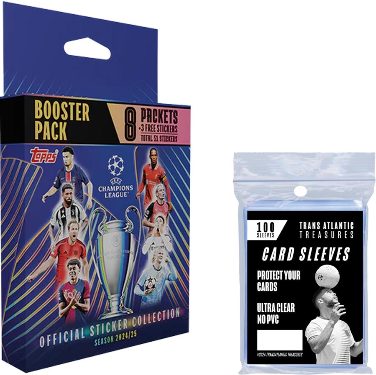 Amazon.com: Topps UEFA Champions League 24/25 Eco Pack + 100 Card ...