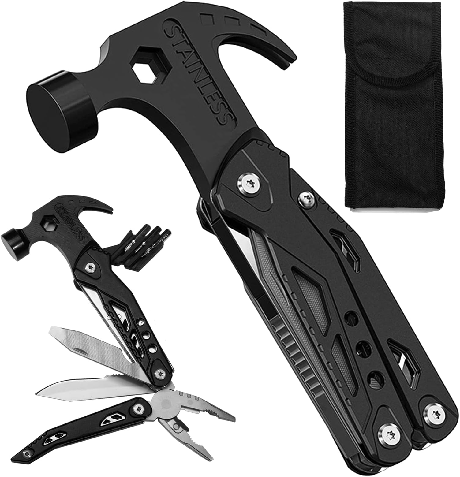 Sheffield 12913 Premium 14-in-1 Hammer Multi Tool, Multipurpose Tool for the Home, Camping ...