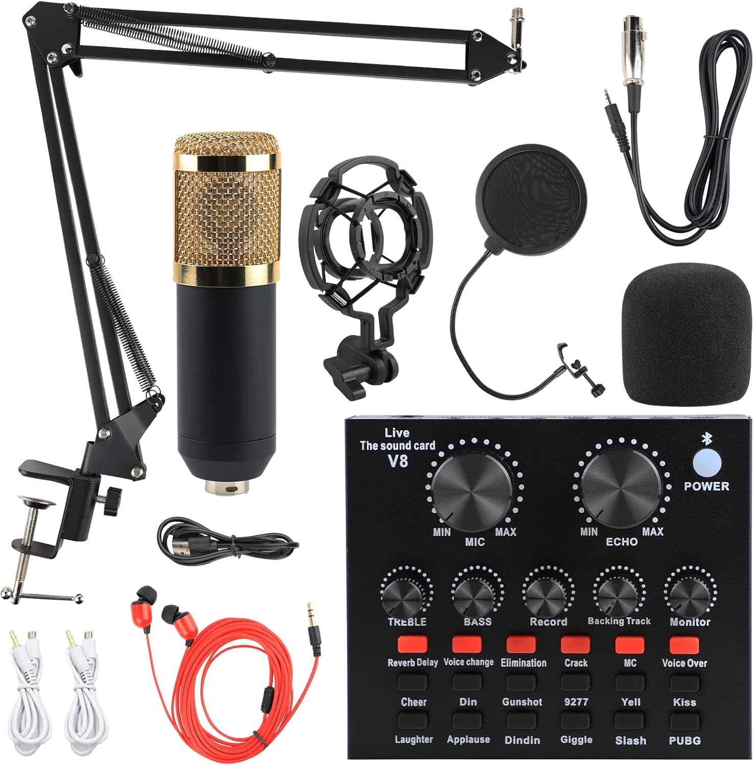 Amazon.com: ANALIM Condenser Microphone Bundle, Live Sound Card ...