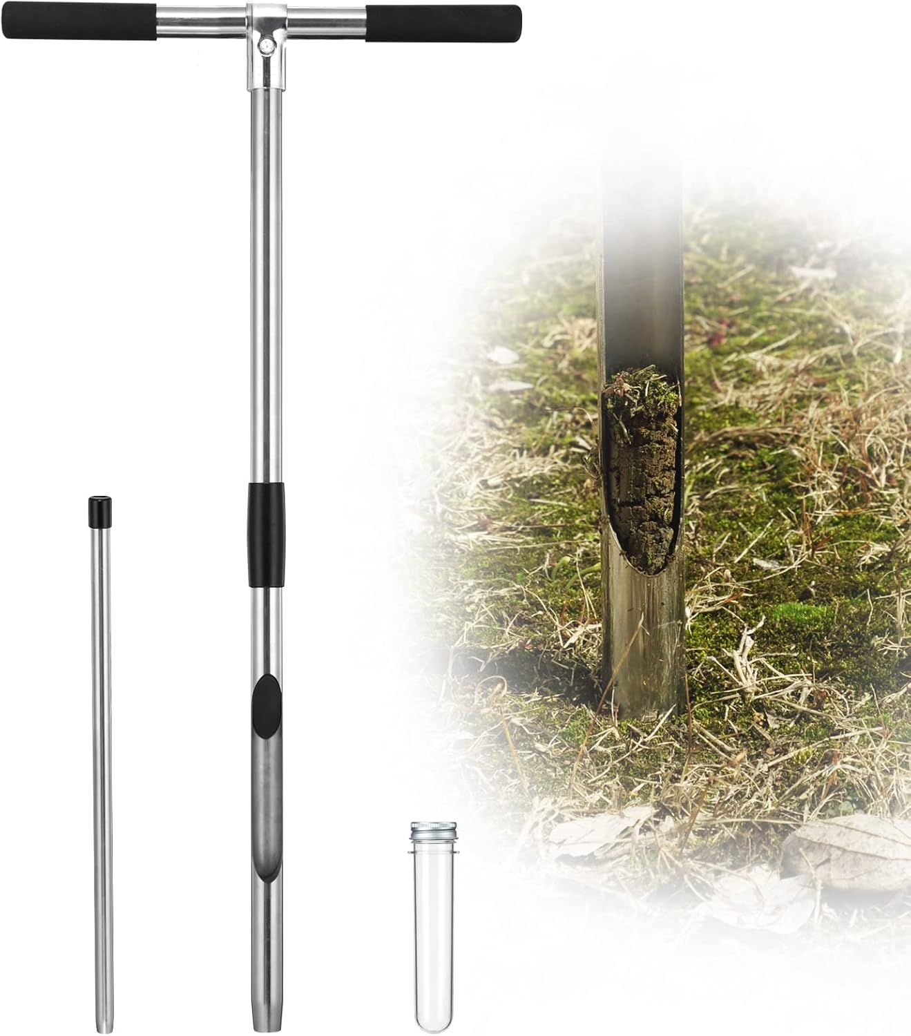 Soil Sample Probe - 30 inch Soil Test Kit with Ejector Long Handle ...
