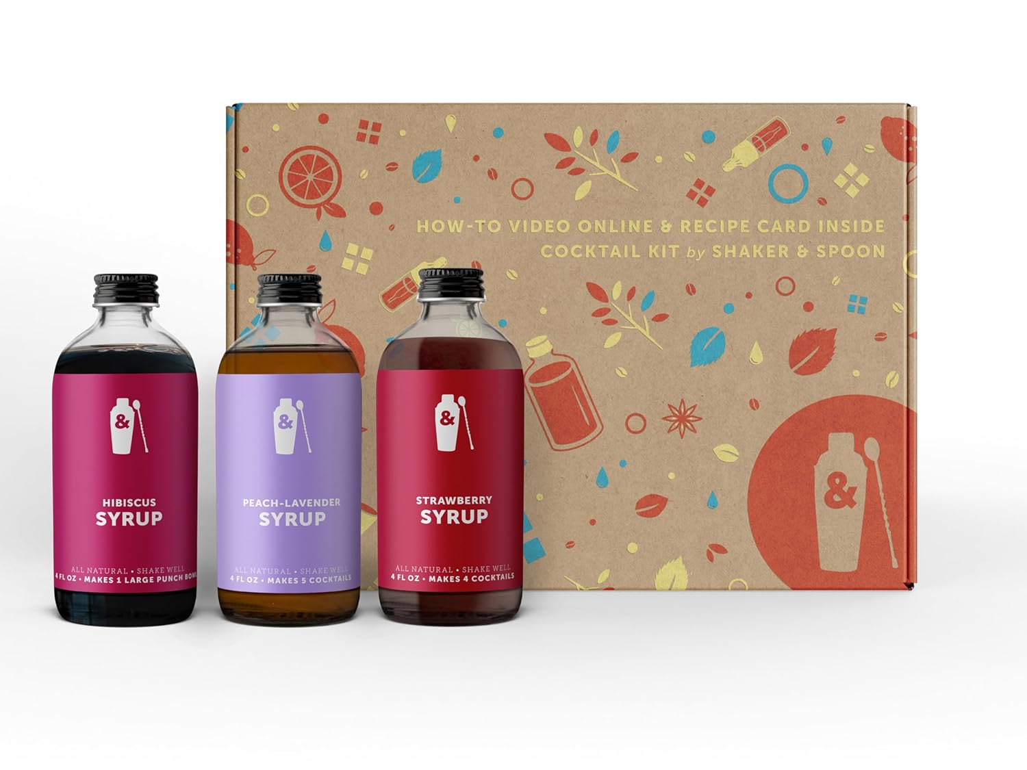 Amazon.com: Shaker & Spoon Classic Fruit & Floral Cocktail Syrup Set ...