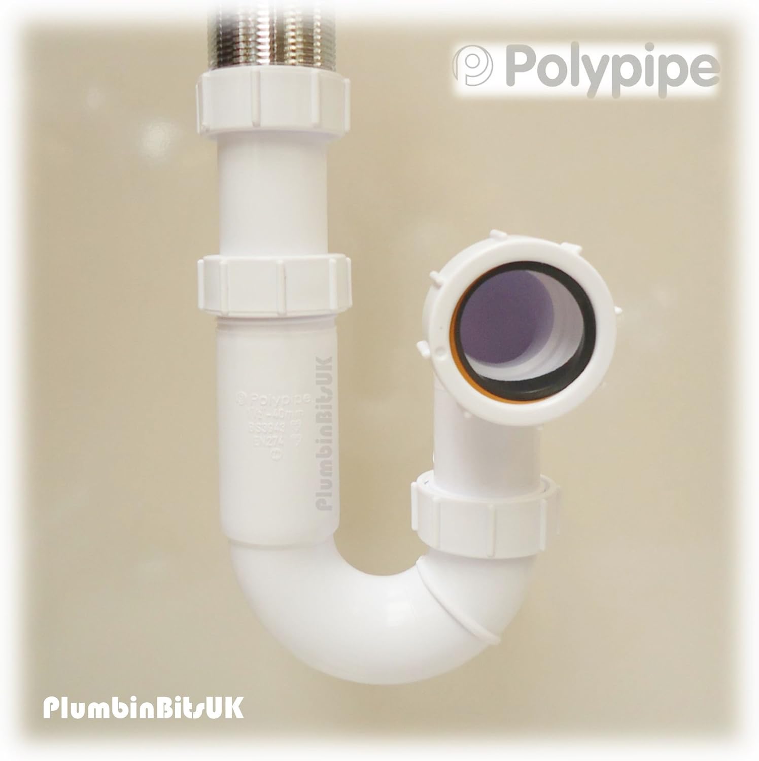 Polypipe 32mm 1-1/4" Adjustable Height Tubular Swivel P Telescopic Trap ...