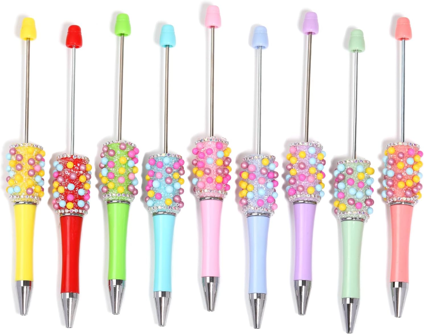 Amazon.com : JINPINMAO 10PCS Decorative Kawaii Beadable Pens Rainbow ...