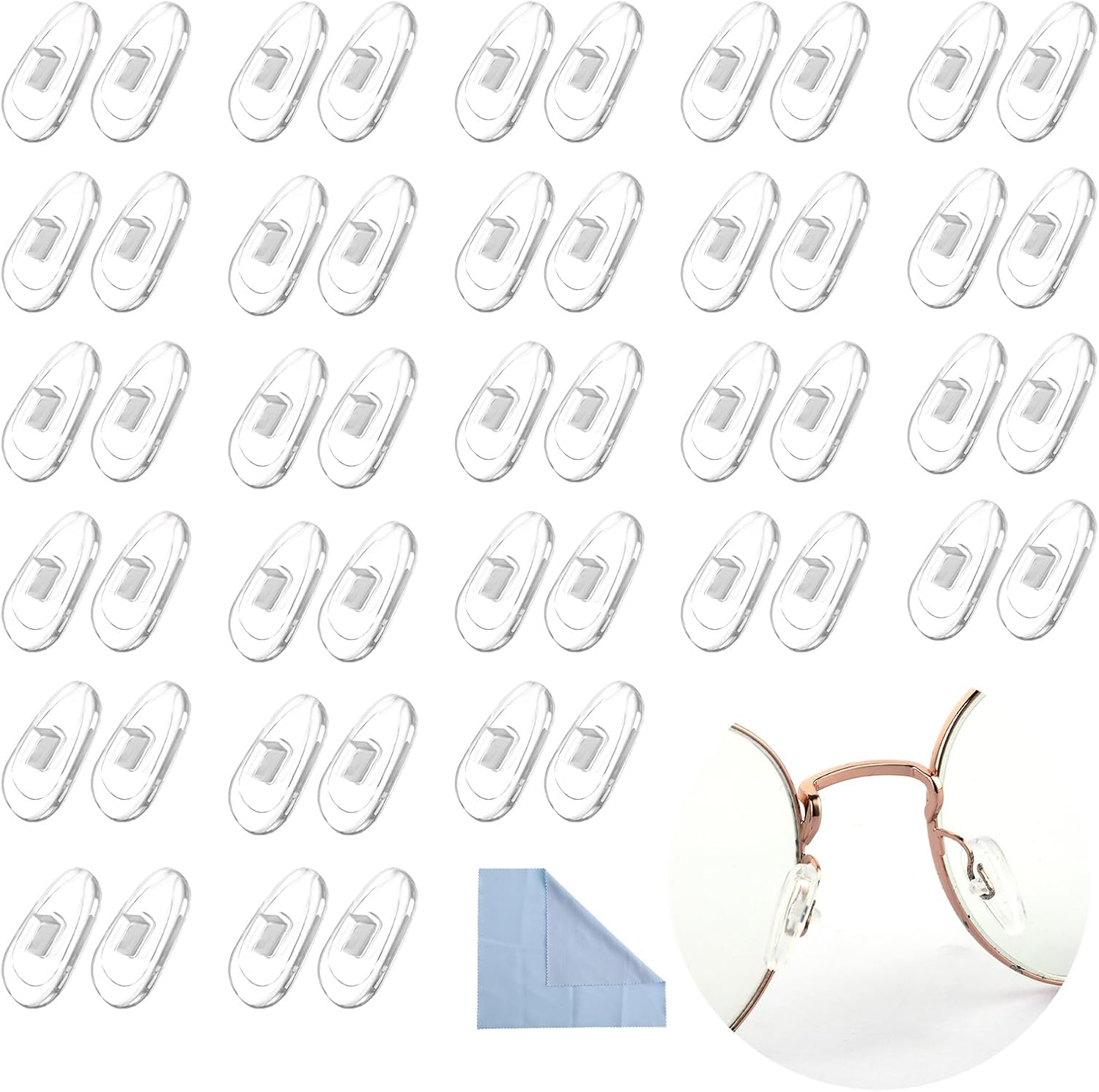 Amazon.com: Salbsever 25 Pairs Push in Glasses Nose Pads, Eyeglasses ...