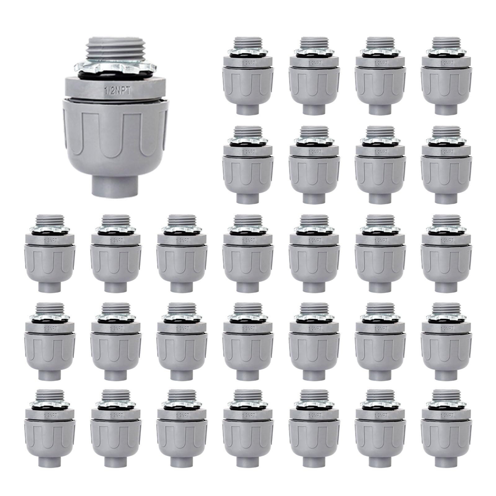 Snapklik.com : Feotech 1/2 Inch Liquid Tight Connector - 30 Pack PVC ...