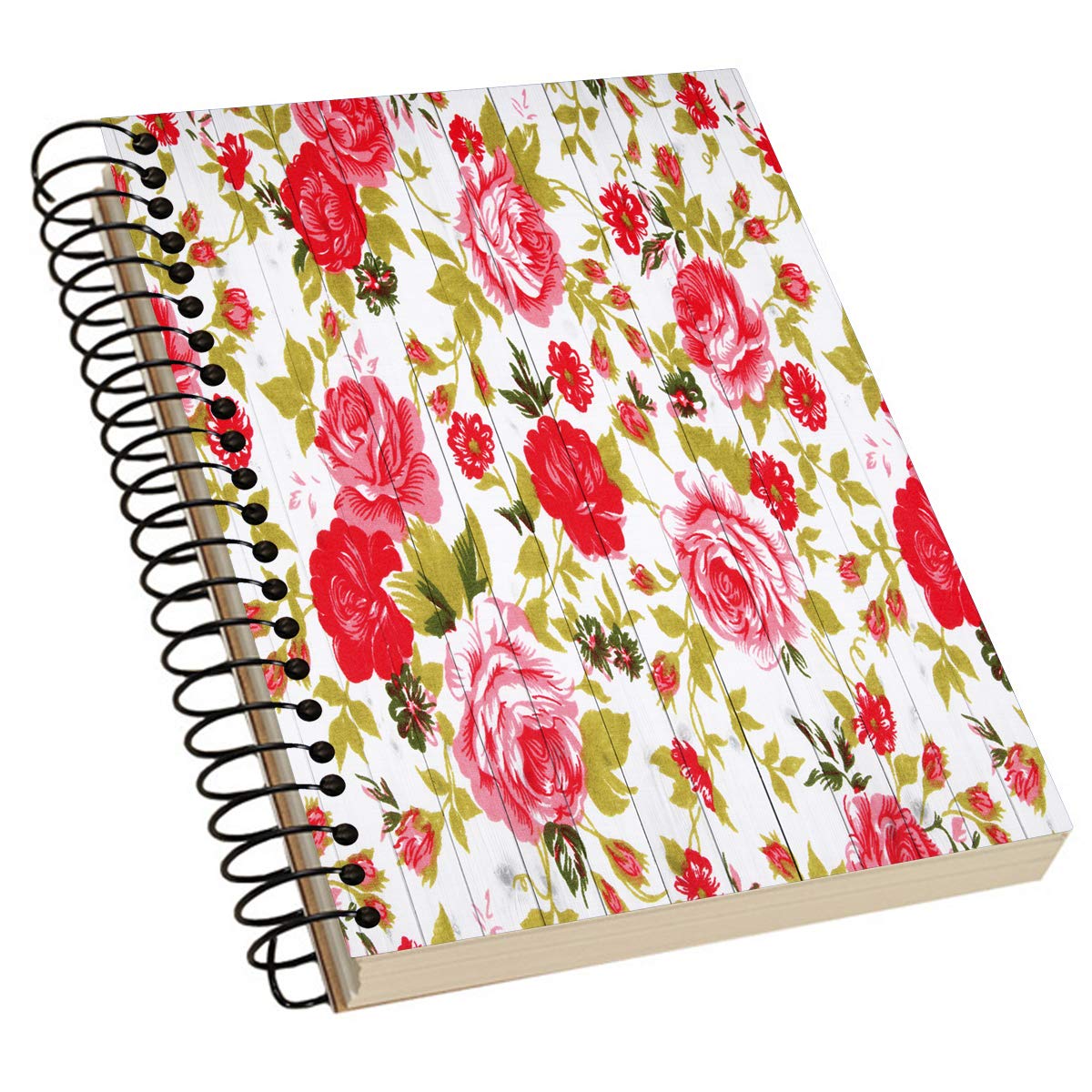 SAMAON Spiral Bound Notebook, Plain Notebook, Size : A5 | Floral ...
