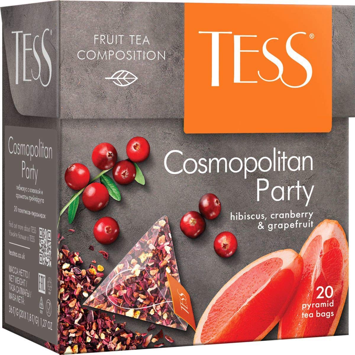 Amazon.com : Tess Cosmopolitan Party Fruit Tea Composition Hibiscus ...