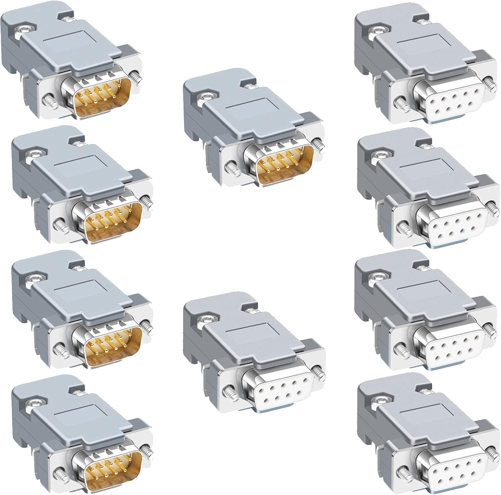 Amazon.co.jp: PENGLIN 10個 D-SUB 9ピンコネクタ オス・メス 各5個 Dサブコネクタ 金メッキジョイント ...
