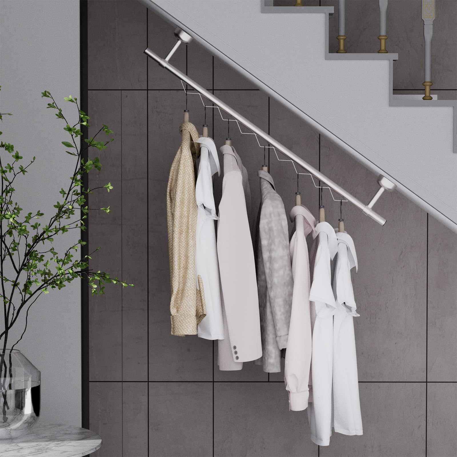 Closet Rod 2-Pack Closet Hanging Rail For Sloped Ceilings & Tight ...