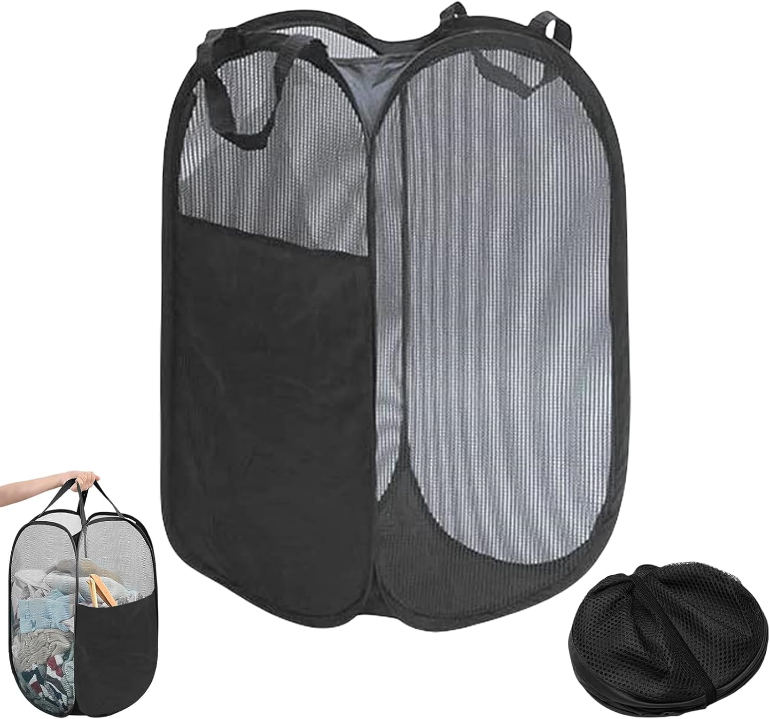 Tyrzol Large Washing Basket Collapsible Mesh Collapsible Washing Basket ...