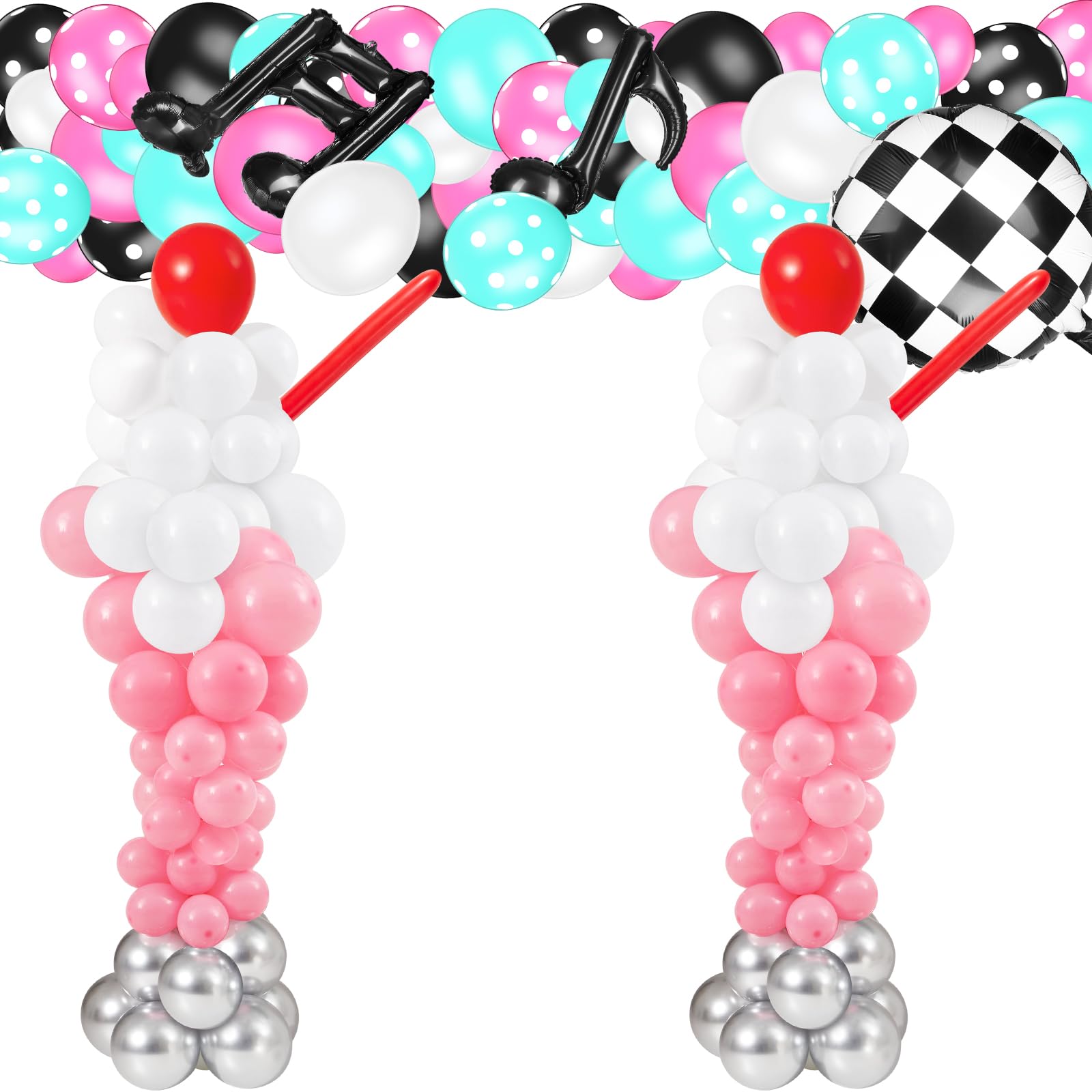 Amazon.com: JellyArch 271 Pcs 50's Music Theme Balloon Garland Arch Kit ...